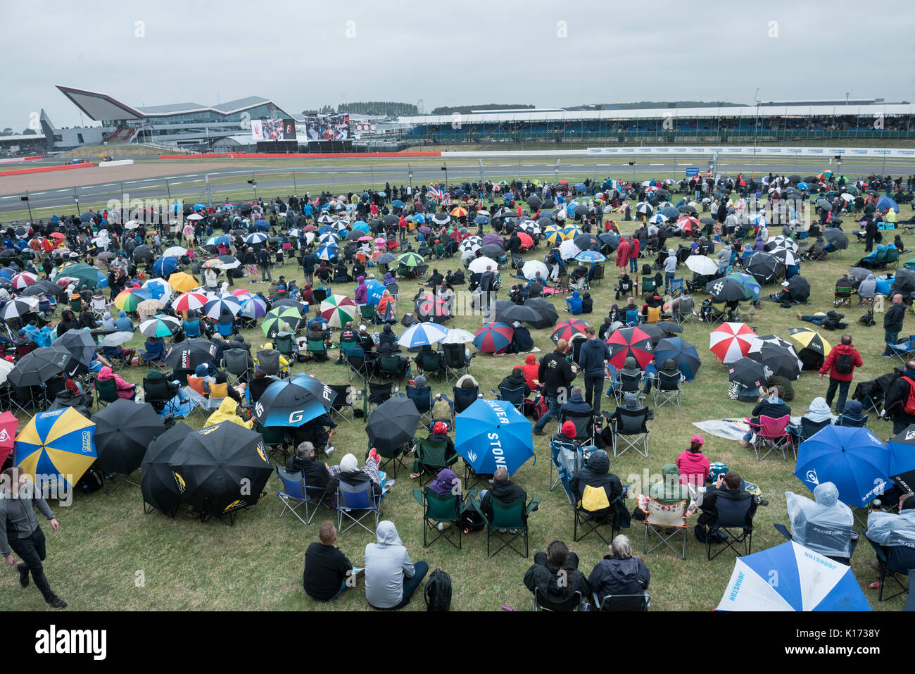 Fan at the silverstone circuit for the british grand prix hi-res stock ...