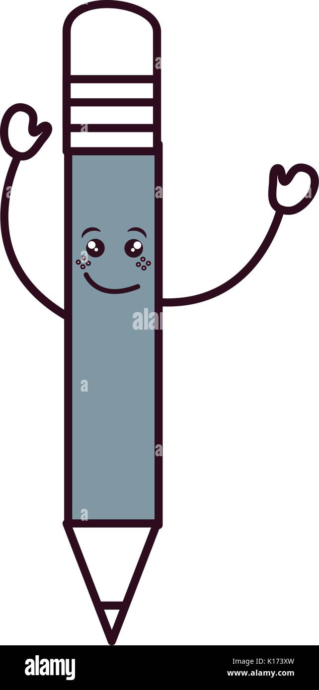pencil write kawaii character Stock Vector Image & Art - Alamy