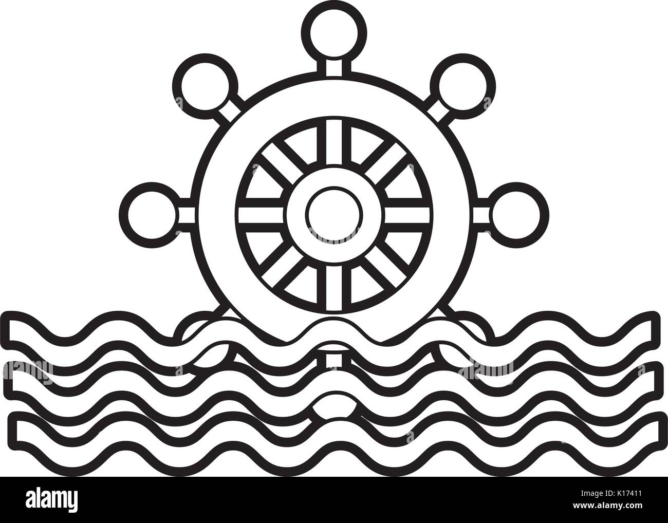 boat timon with sea waves Stock Vector Image & Art - Alamy