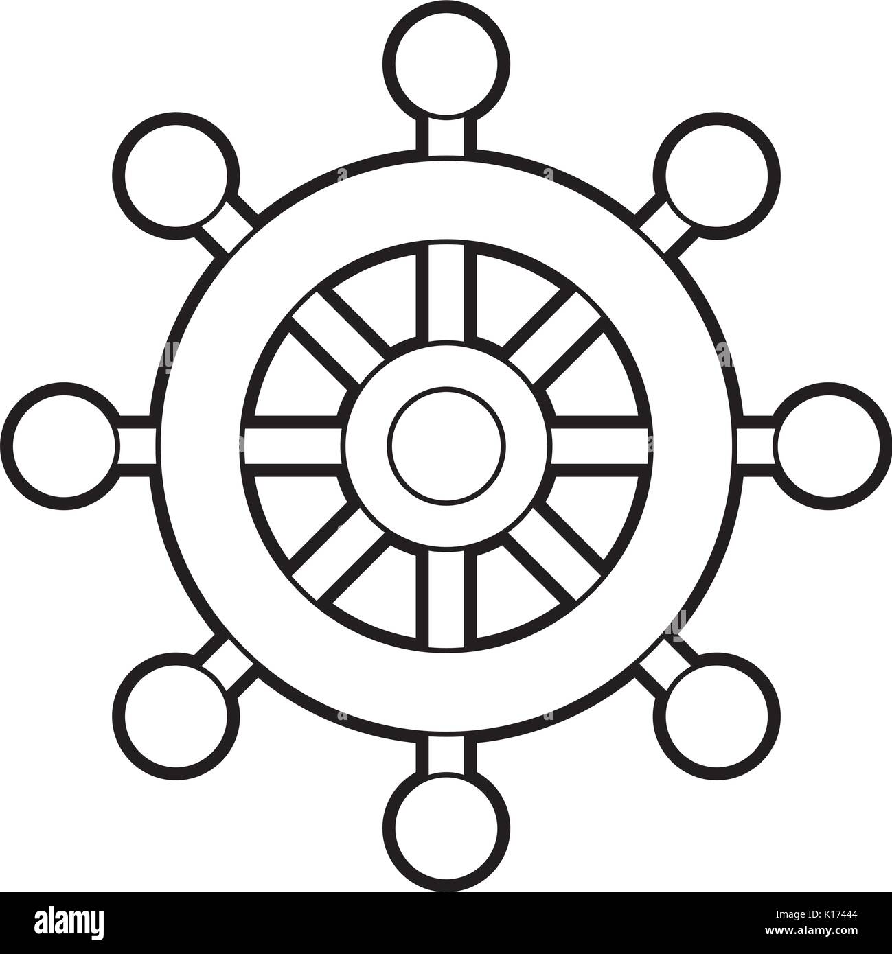 Boat timon isolated icon Black and White Stock Photos & Images - Alamy