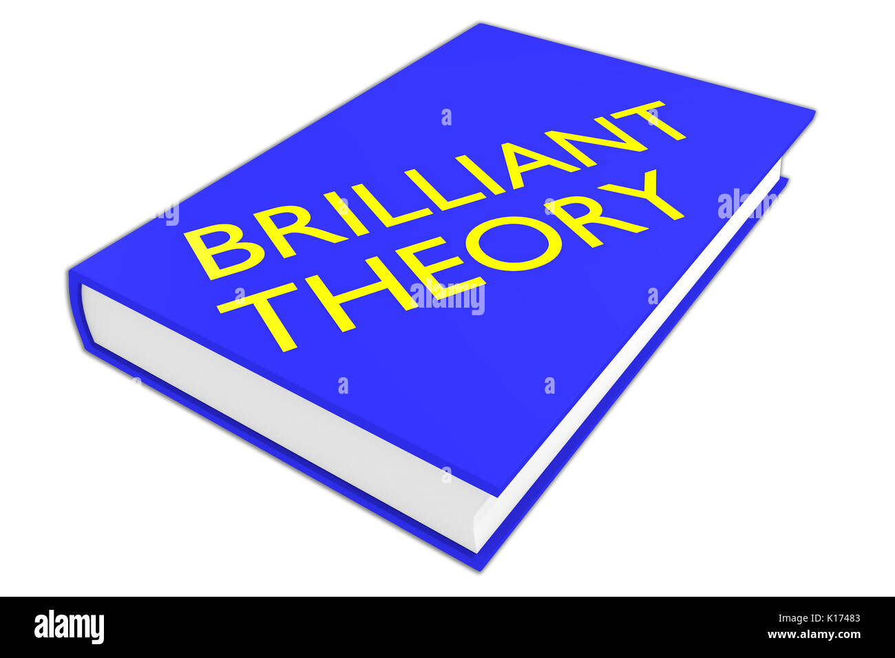 3D illustration of "BRILLIANT THEORY" script on a book, isolated on ...