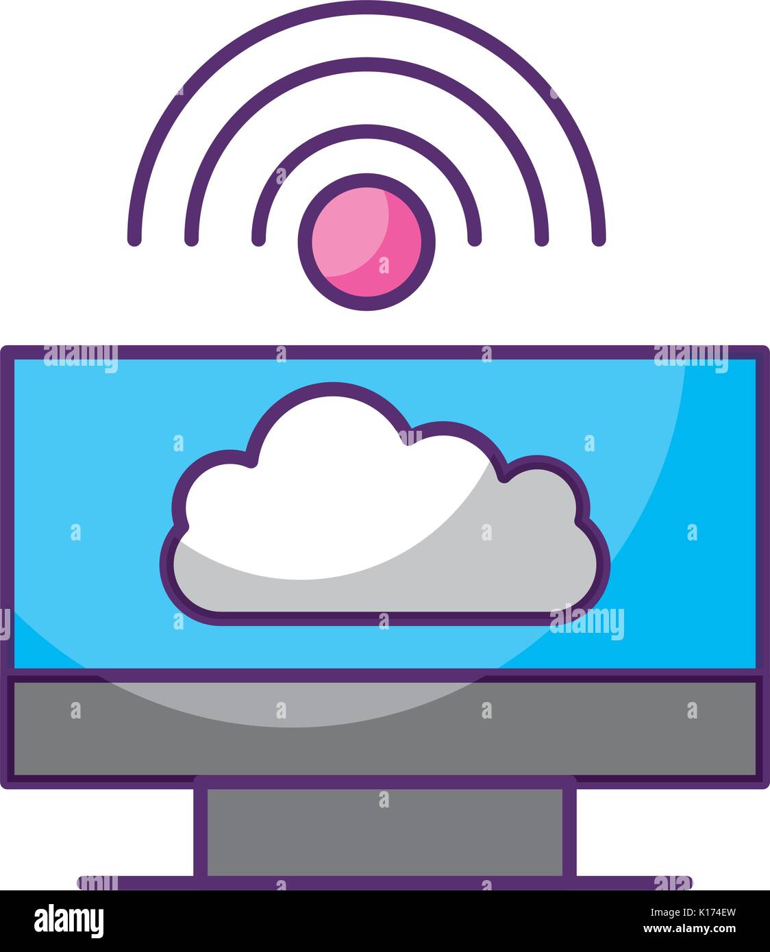 monitor computer with cloud computing Stock Vector Image & Art - Alamy