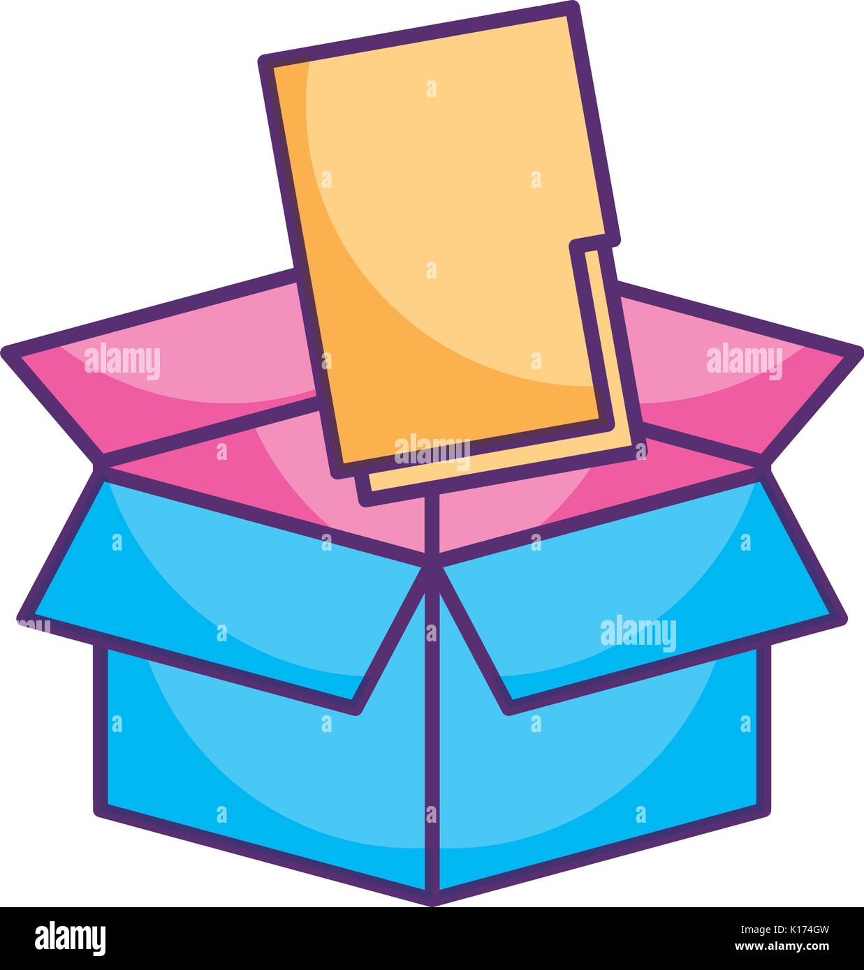 folder document in box Stock Vector Image & Art - Alamy