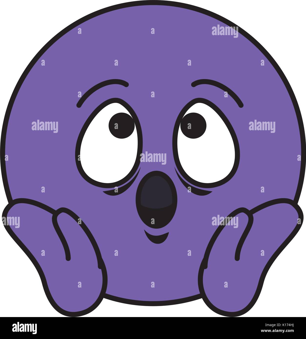 scared emoticon face character icon Stock Vector Image & Art - Alamy