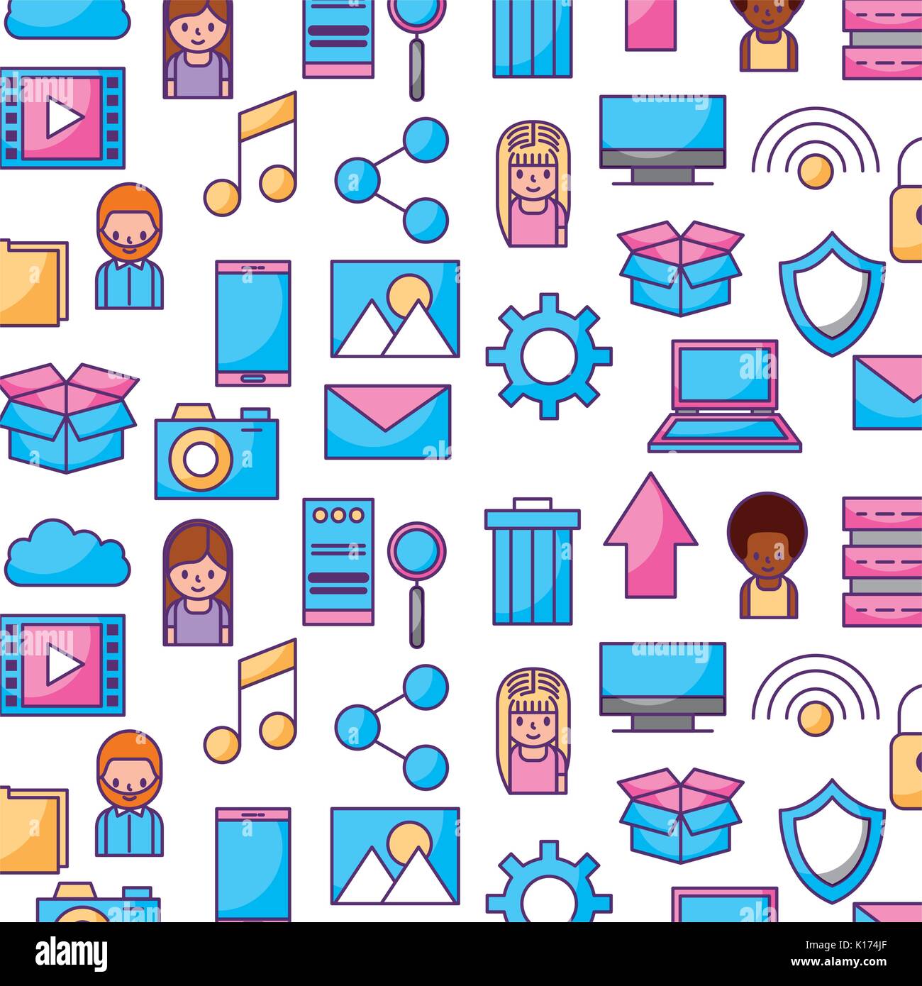 data center icons pattern Stock Vector Image & Art - Alamy