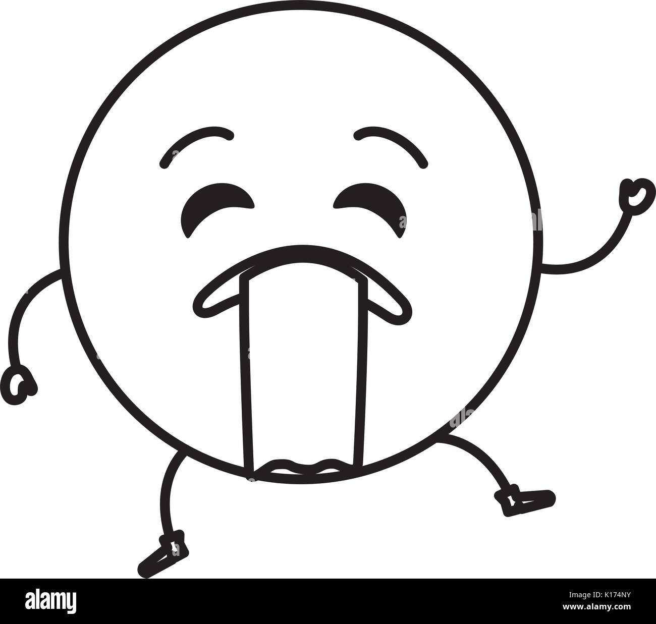 sick emoticon face character icon Stock Vector Image & Art - Alamy