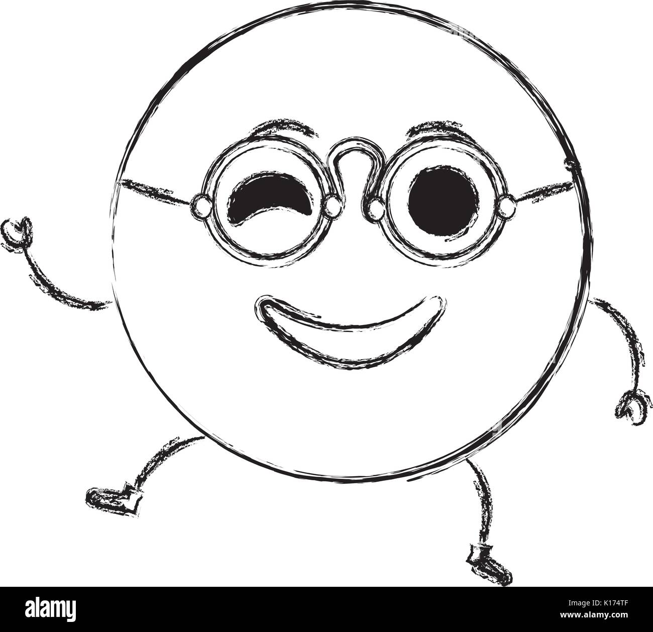 happy emoticon face character icon Stock Vector Image & Art - Alamy