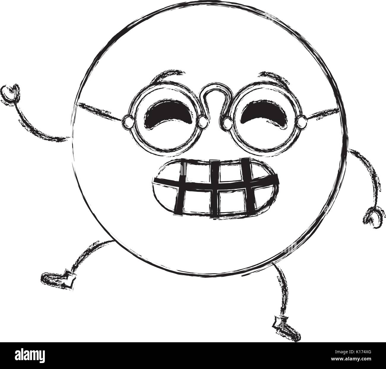 scared emoticon face character icon Stock Vector Image & Art - Alamy