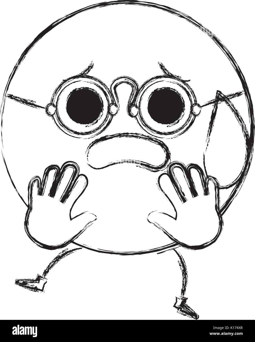 scared emoticon face character icon Stock Vector Image & Art - Alamy