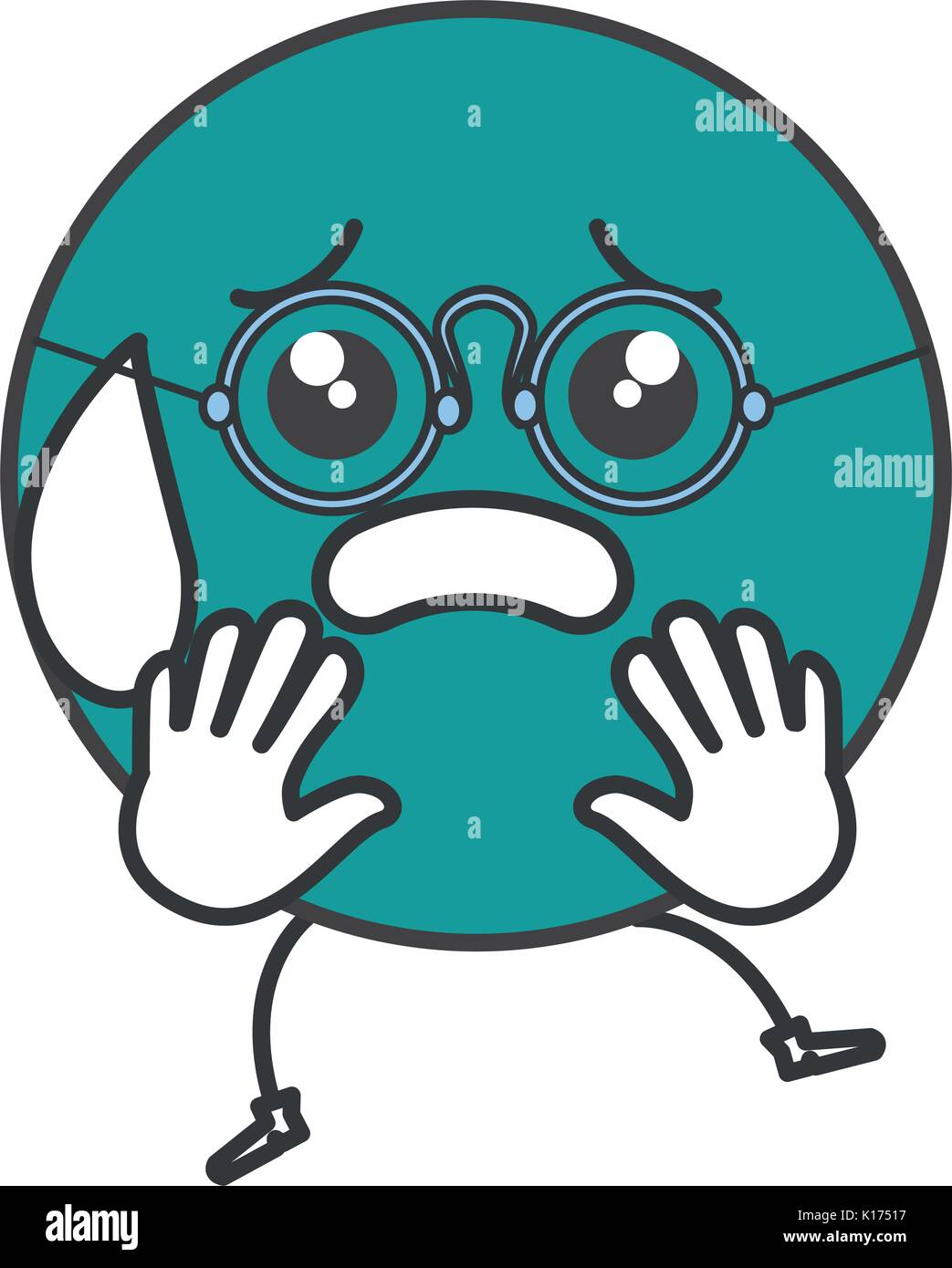 scared emoticon face character icon Stock Vector Image & Art - Alamy