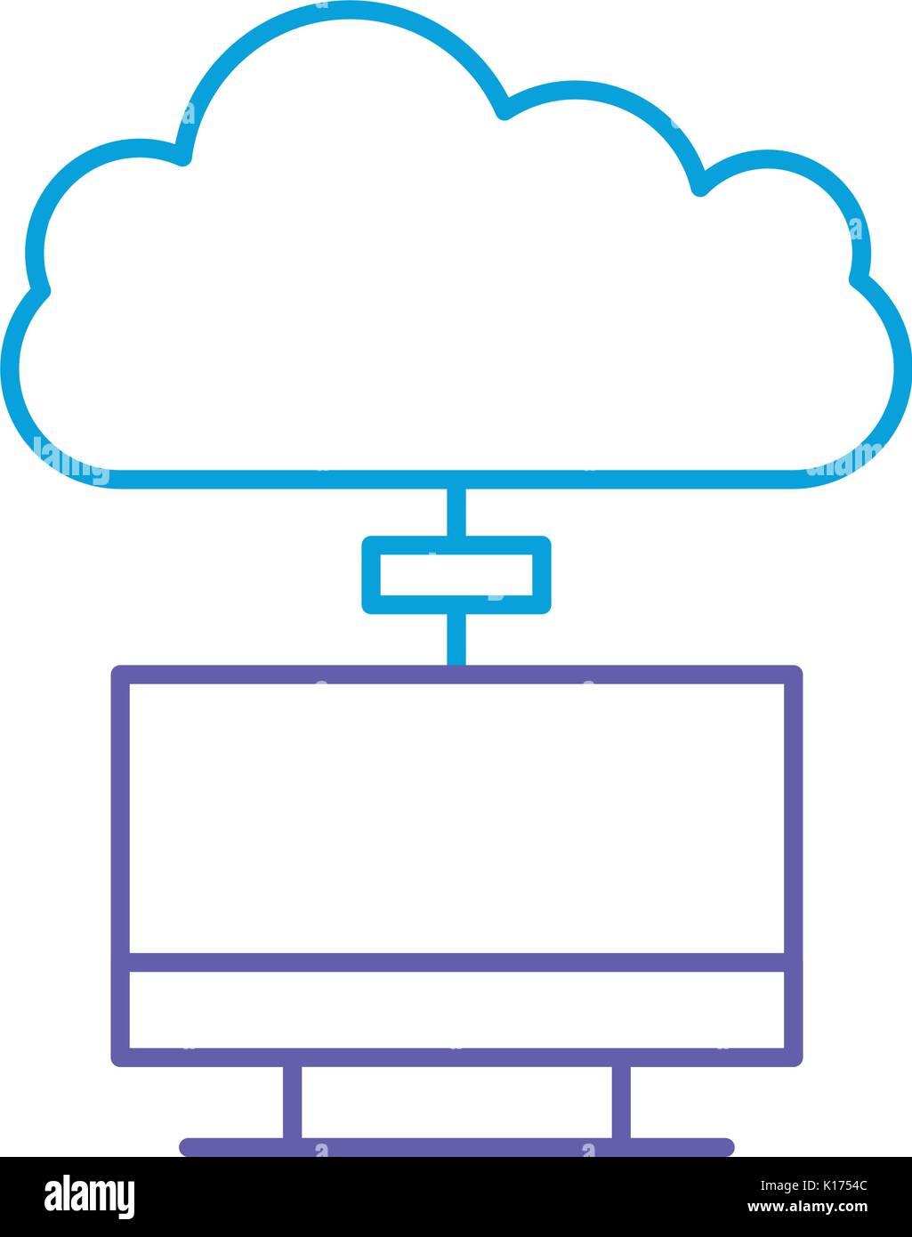 monitor computer with cloud computing Stock Vector Image & Art - Alamy