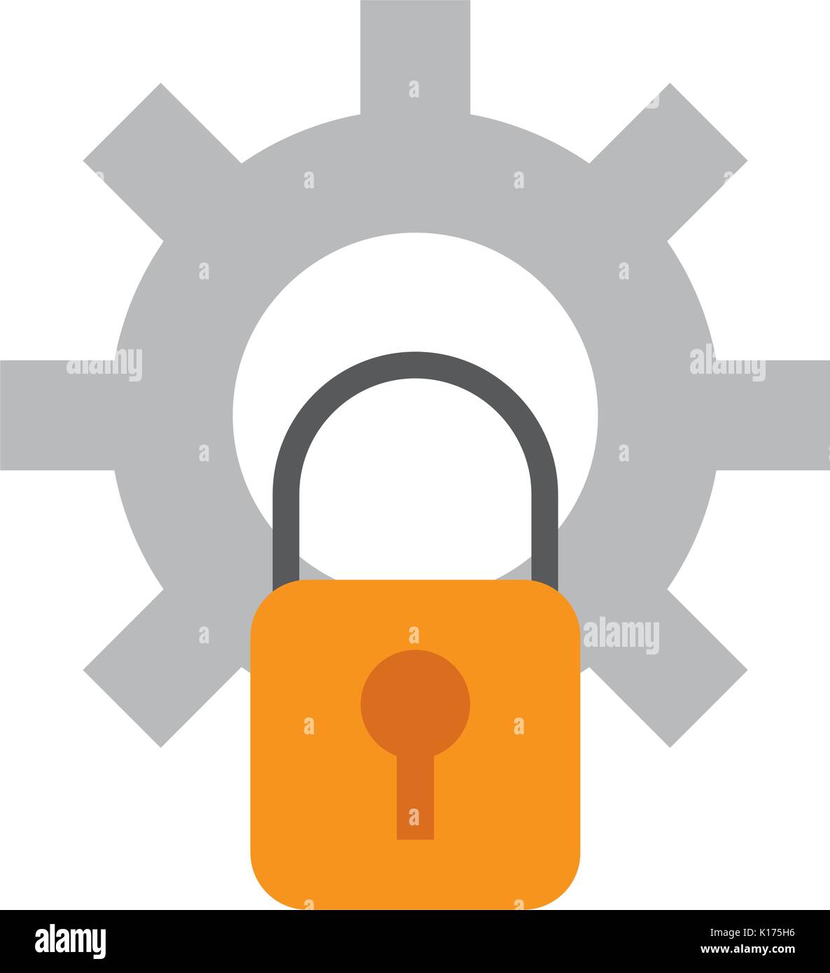 gear with safe padlock isolated icon Stock Vector Image & Art - Alamy