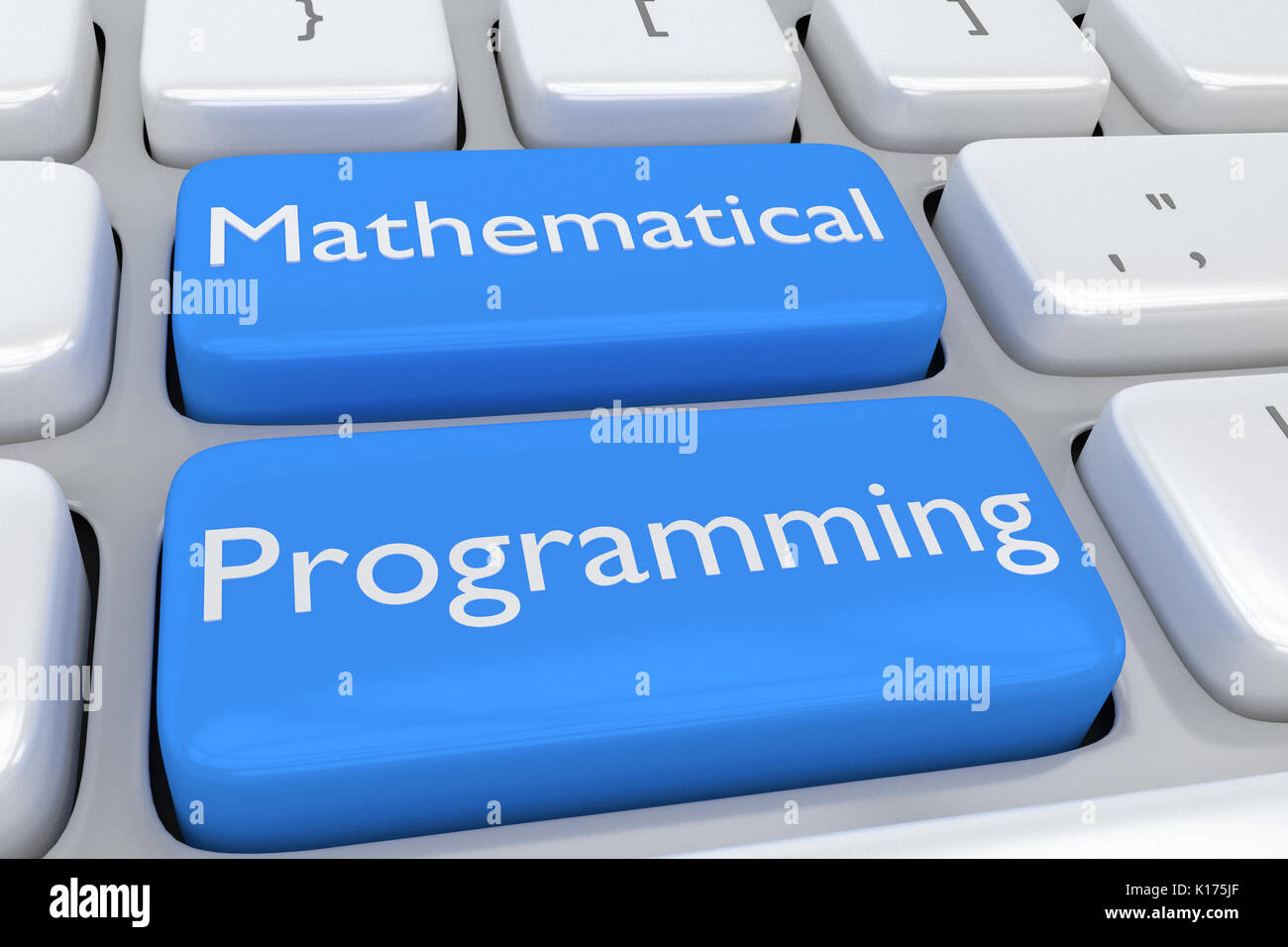 3D illustration of computer keyboard with the script "Mathematical ...