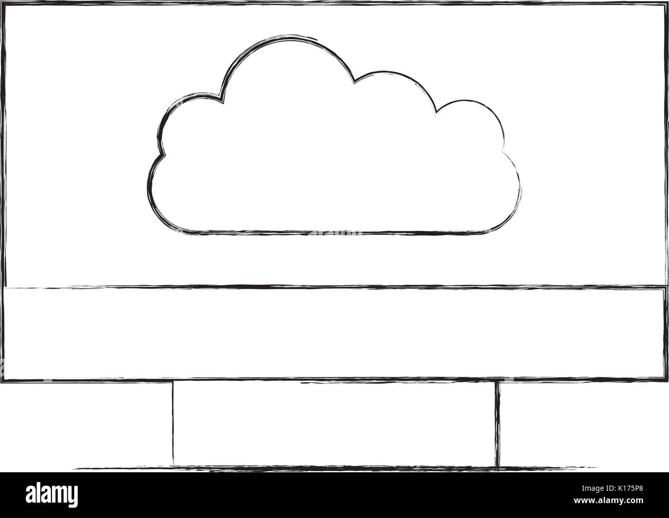 monitor computer with cloud computing Stock Vector Image & Art - Alamy