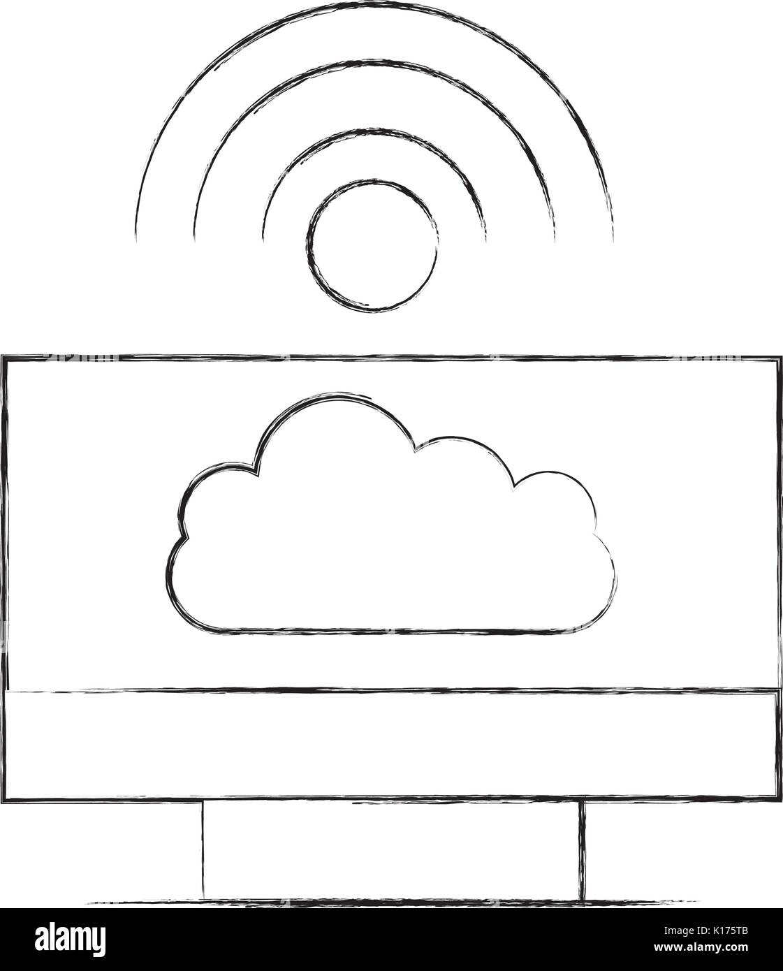 monitor computer with cloud computing Stock Vector Image & Art - Alamy