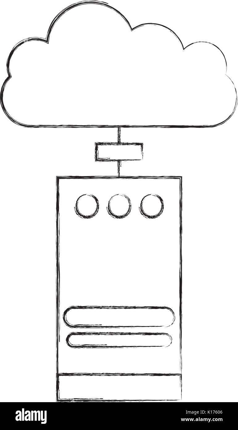 computer tower with cloud computing Stock Vector Image & Art - Alamy