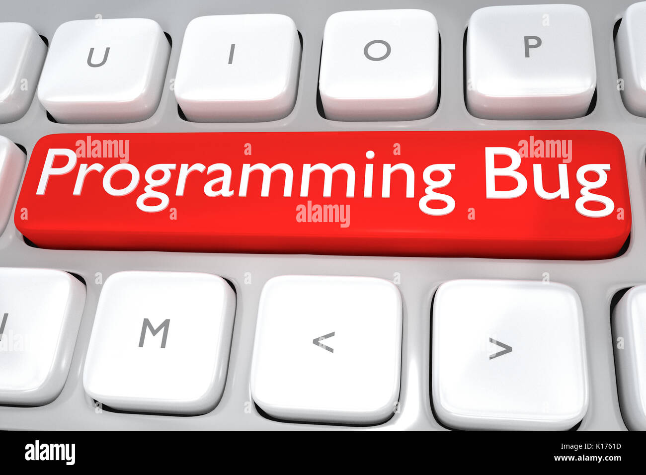 3D illustration of computer keyboard with the print "Programming Bug ...