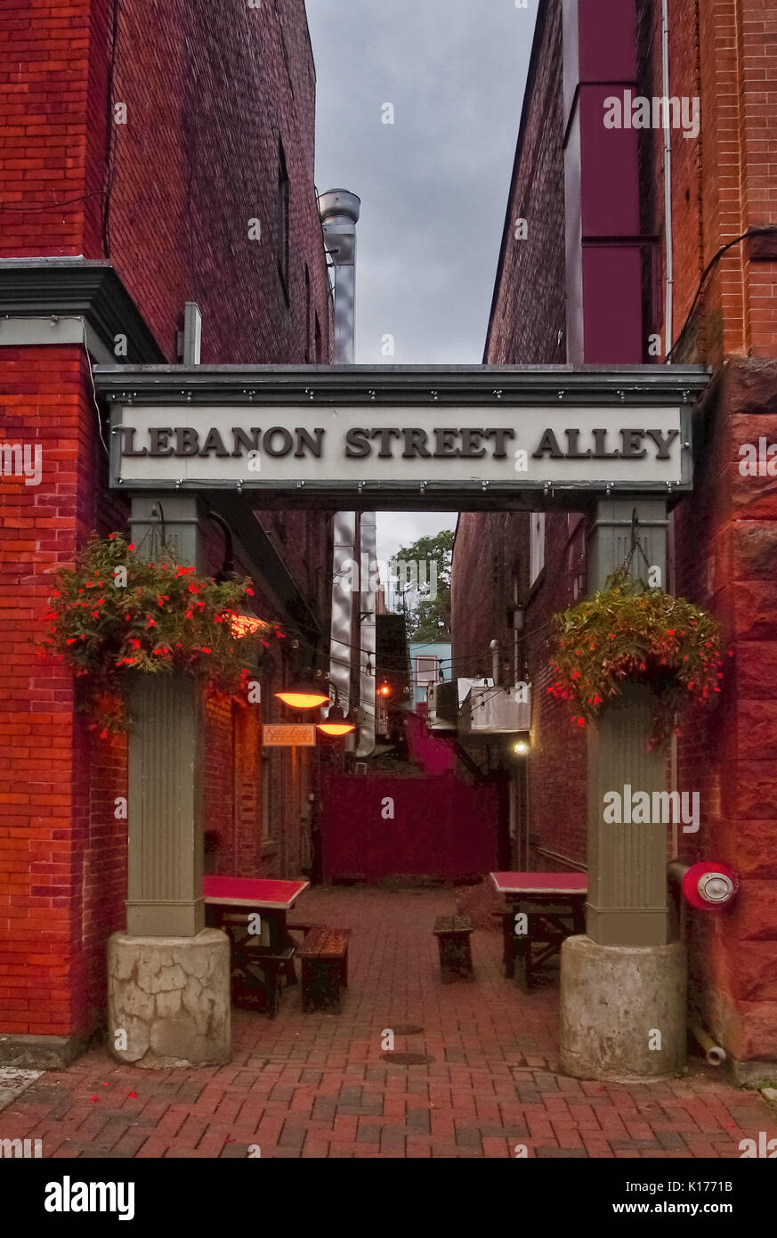 Hamilton , New York, USA. August 12, 2017. View of downtown Hamilton ...