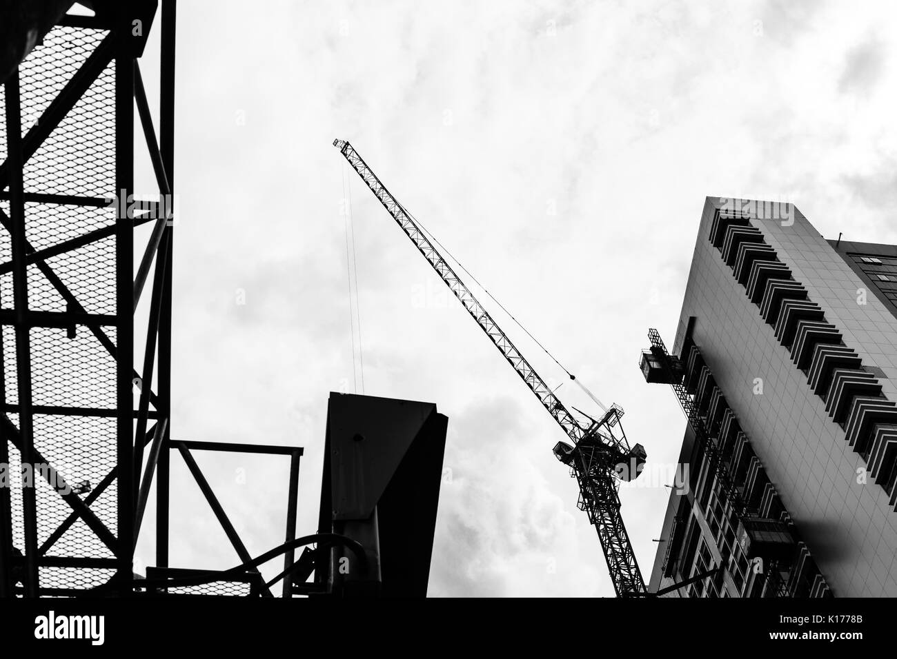 Big tower crane Black and White Stock Photos & Images - Alamy