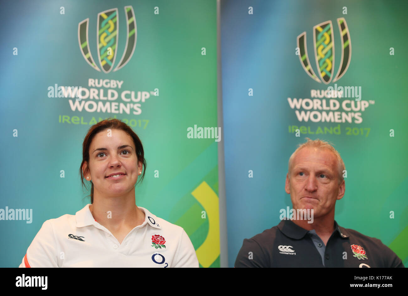 England Women's Rugby head coach Simon Middleton and captain Sarah ...