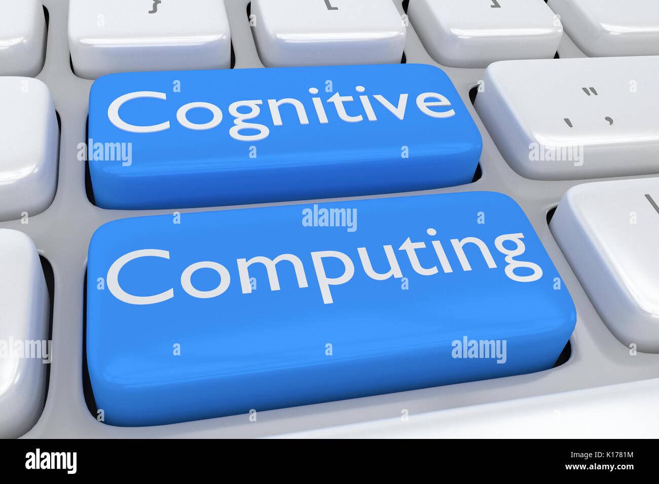 3d Illustration Of Computer Keyboard With The Script Cognitive
