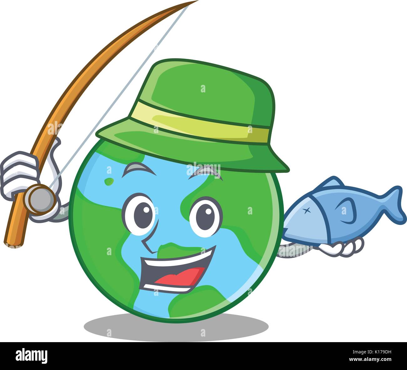 Fishing world globe character cartoon Stock Vector Image & Art - Alamy