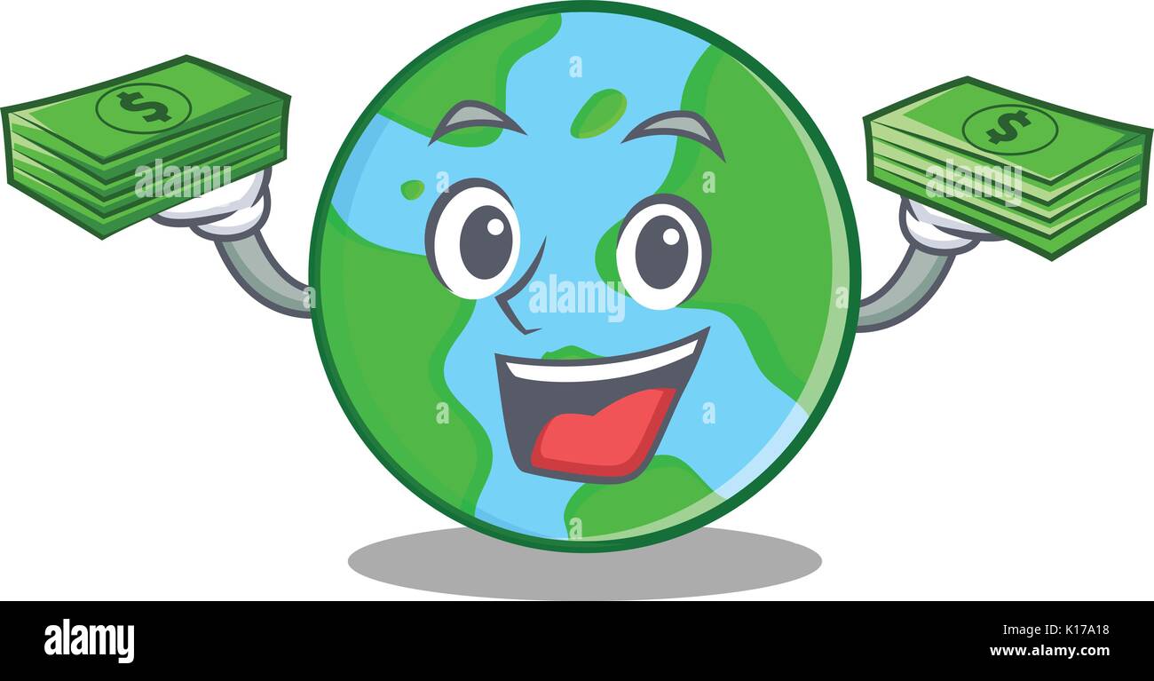 With money world globe character cartoon Stock Vector Image & Art - Alamy