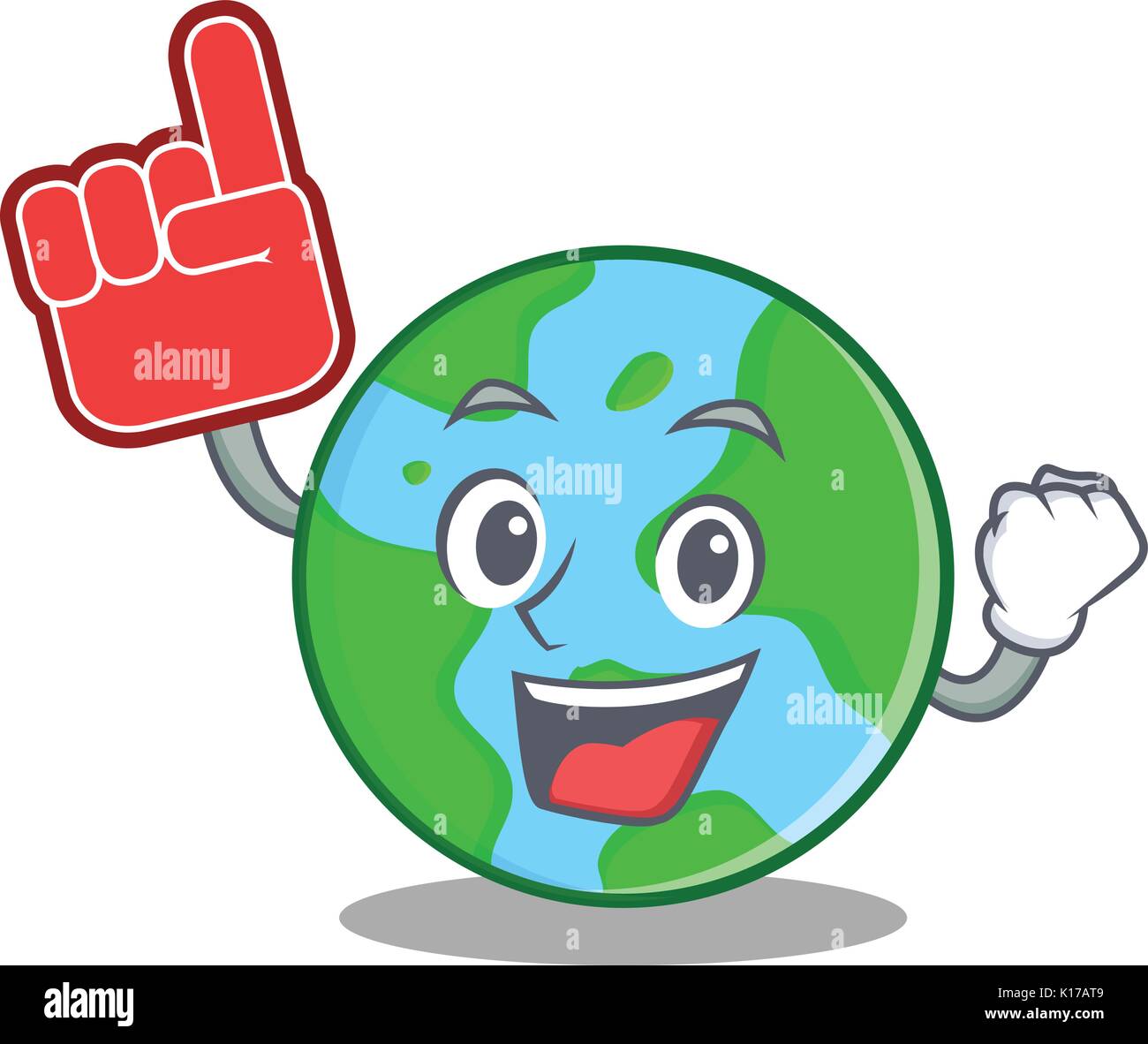 Foam finger world globe character cartoon Stock Vector Image & Art - Alamy