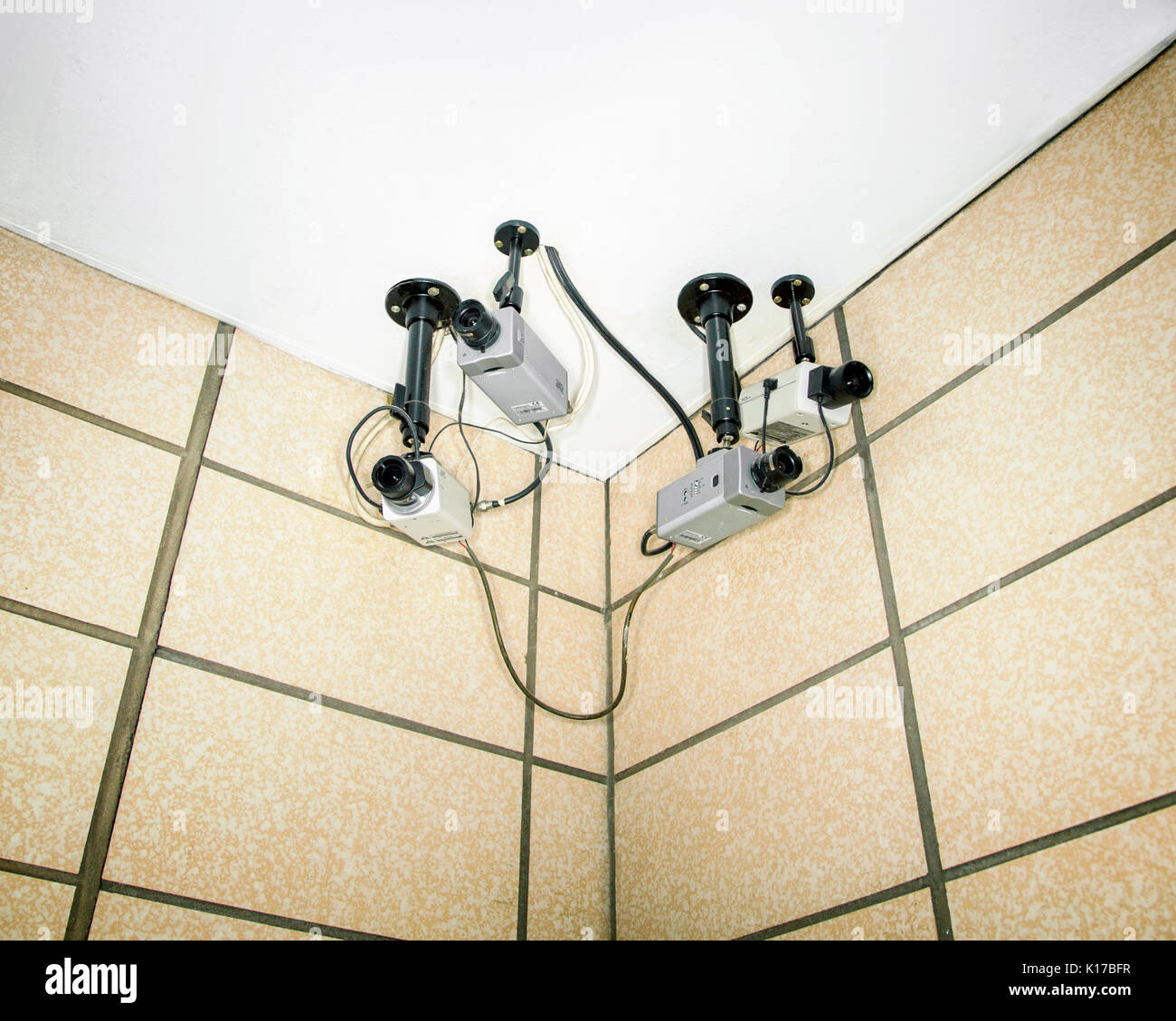 Security cameras on ceiling Stock Photo - Alamy