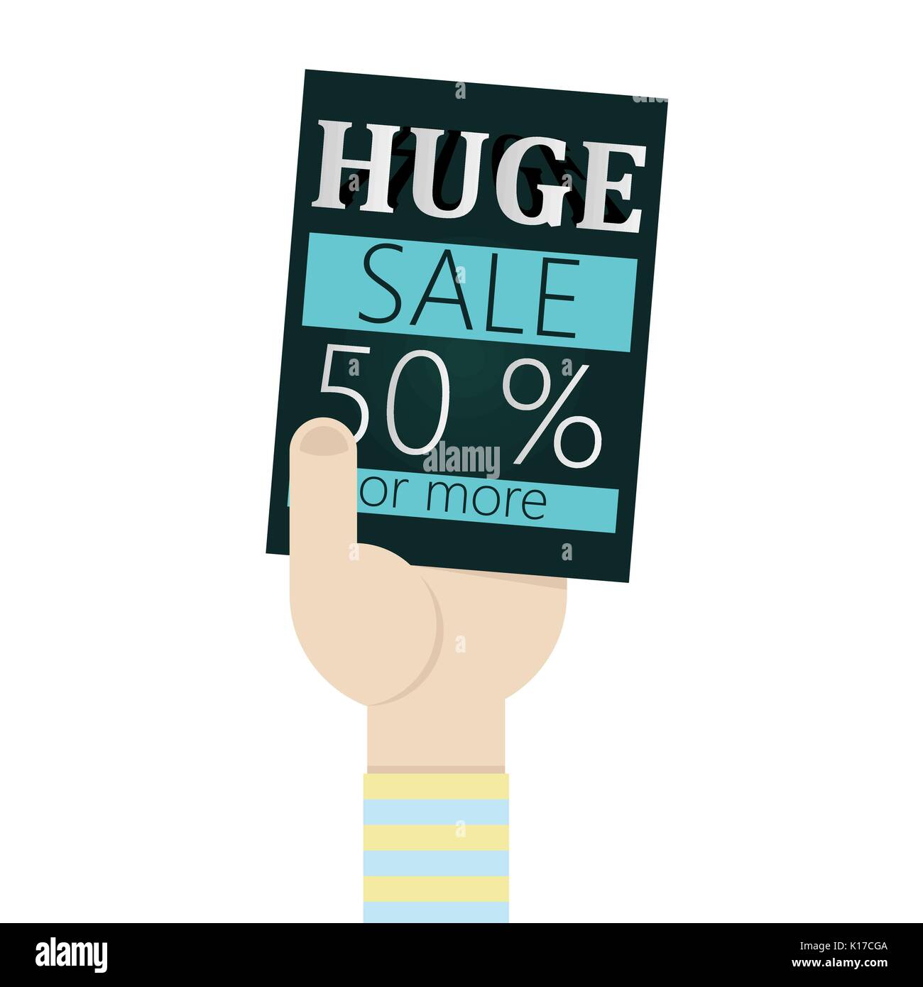 Hand holding sale poster.Advertising flyer.Vector isolated Stock Vector ...