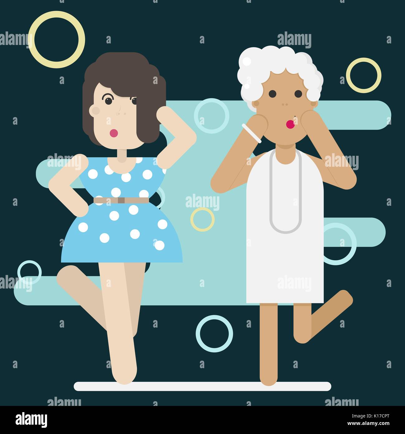 Standing posing young woman Stock Vector Images - Alamy