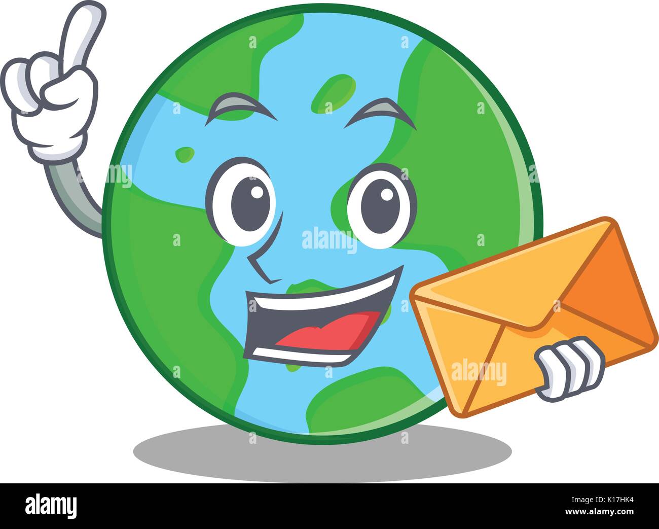 With envelope world globe character cartoon Stock Vector Image & Art ...