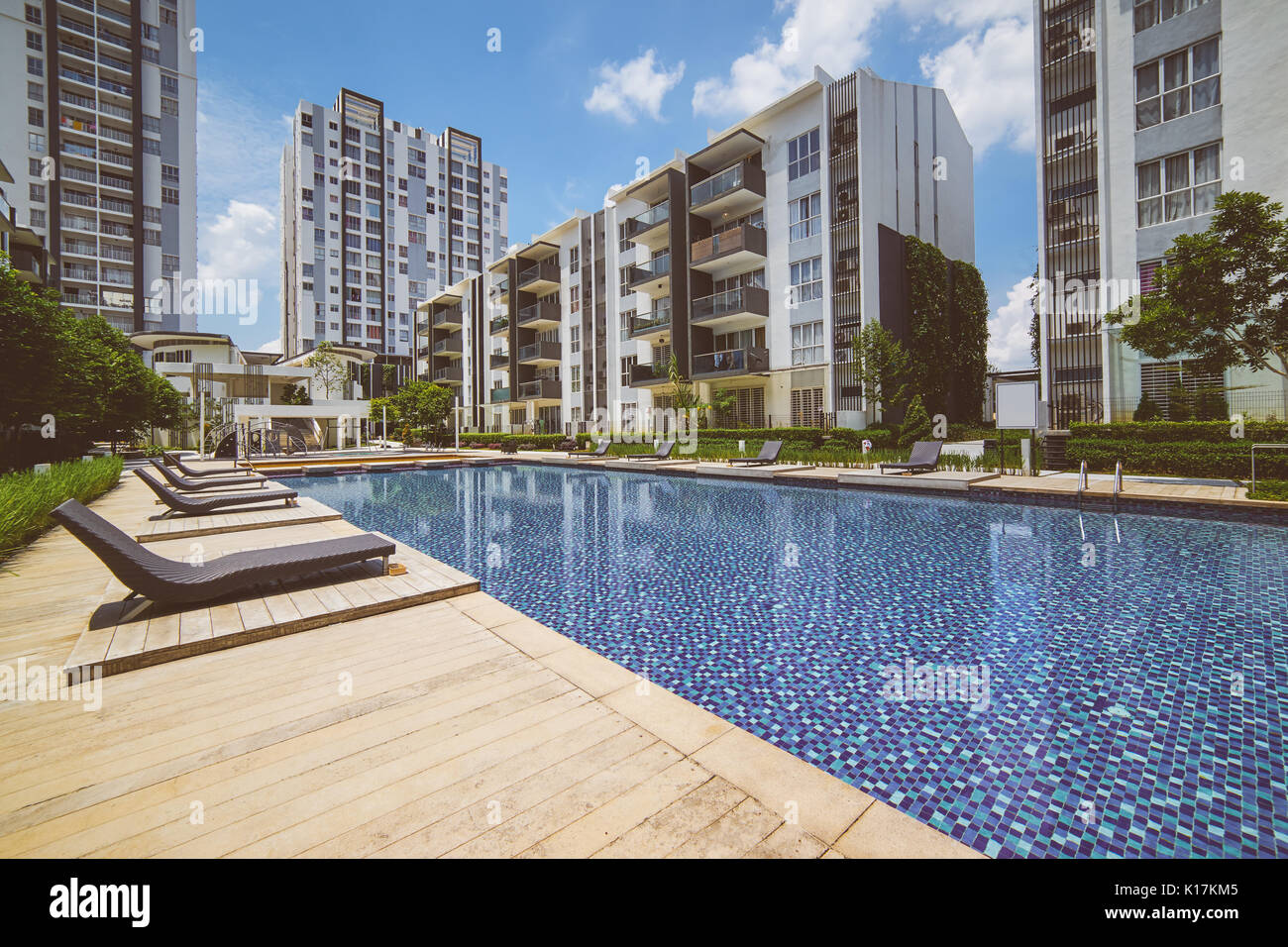 Modern residential buildings outdoor facilities hi-res stock ...