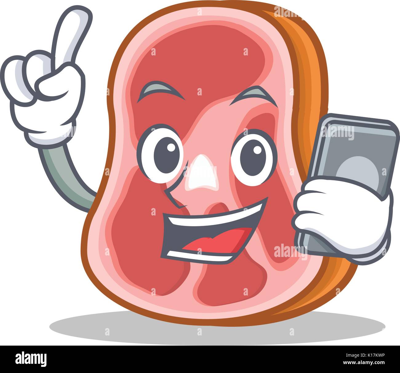 With phone meat character cartoon food Stock Vector Image & Art - Alamy
