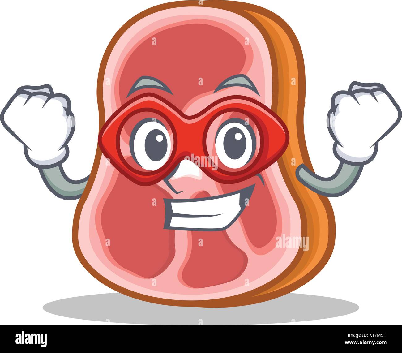 Cartoon character super meat steak Stock Vector Images - Alamy
