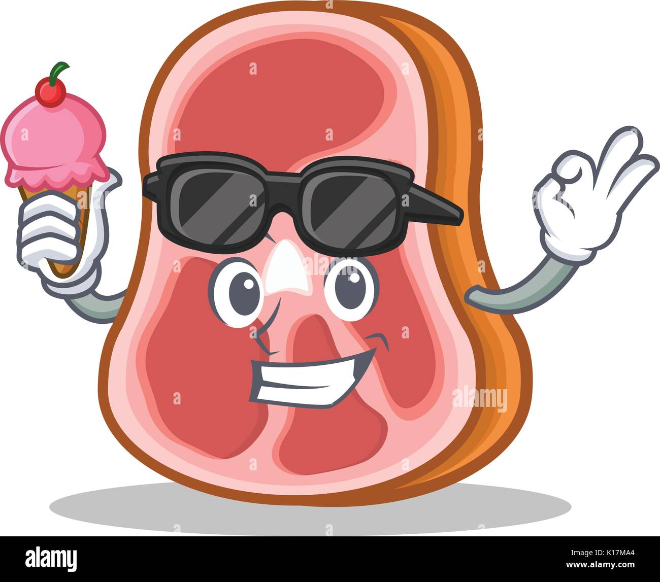 WIth ice cream meat character cartoon food Stock Vector Image & Art - Alamy