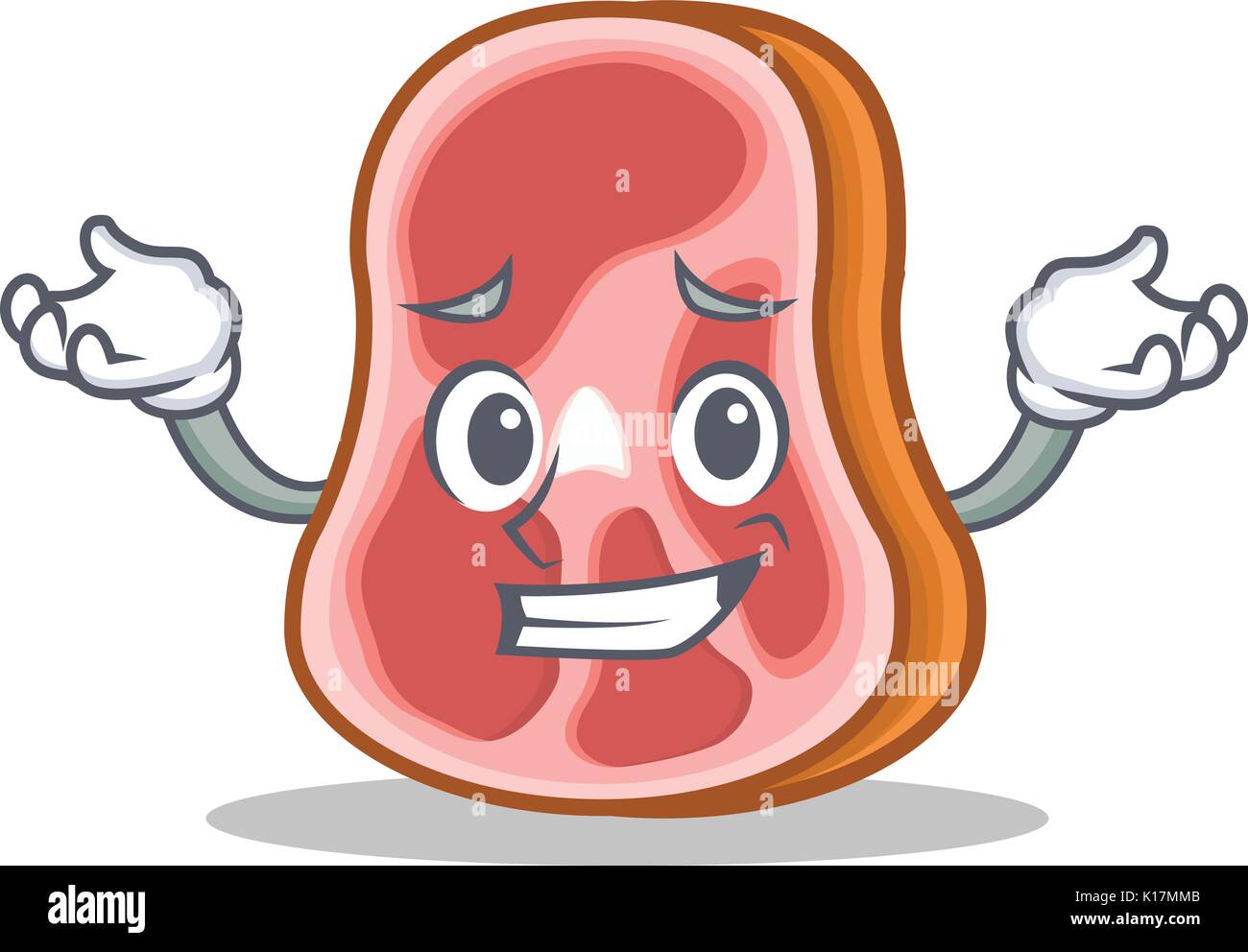Grinning meat character cartoon food Stock Vector Image & Art - Alamy