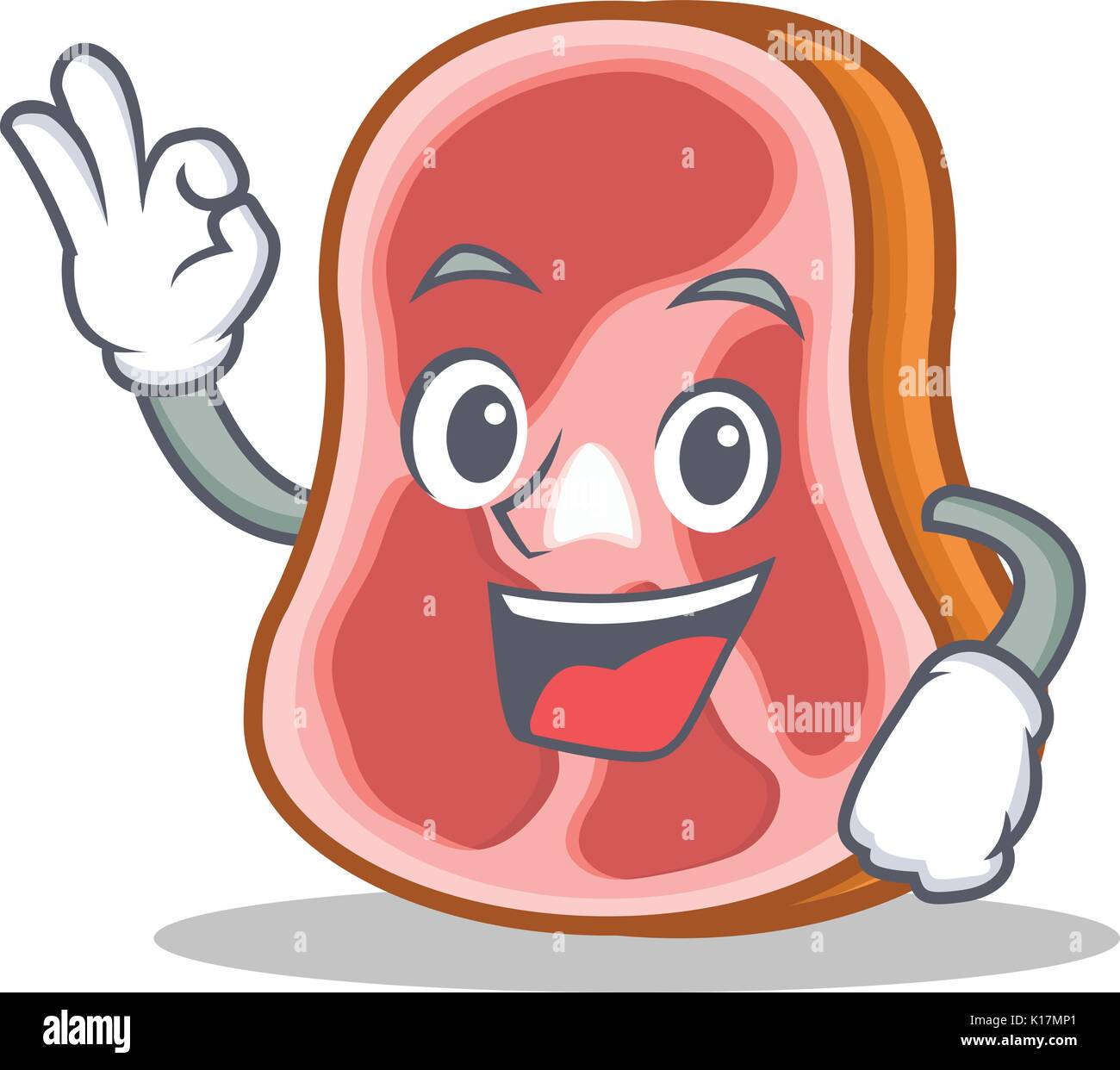 Okay meat character cartoon food Stock Vector Image & Art - Alamy