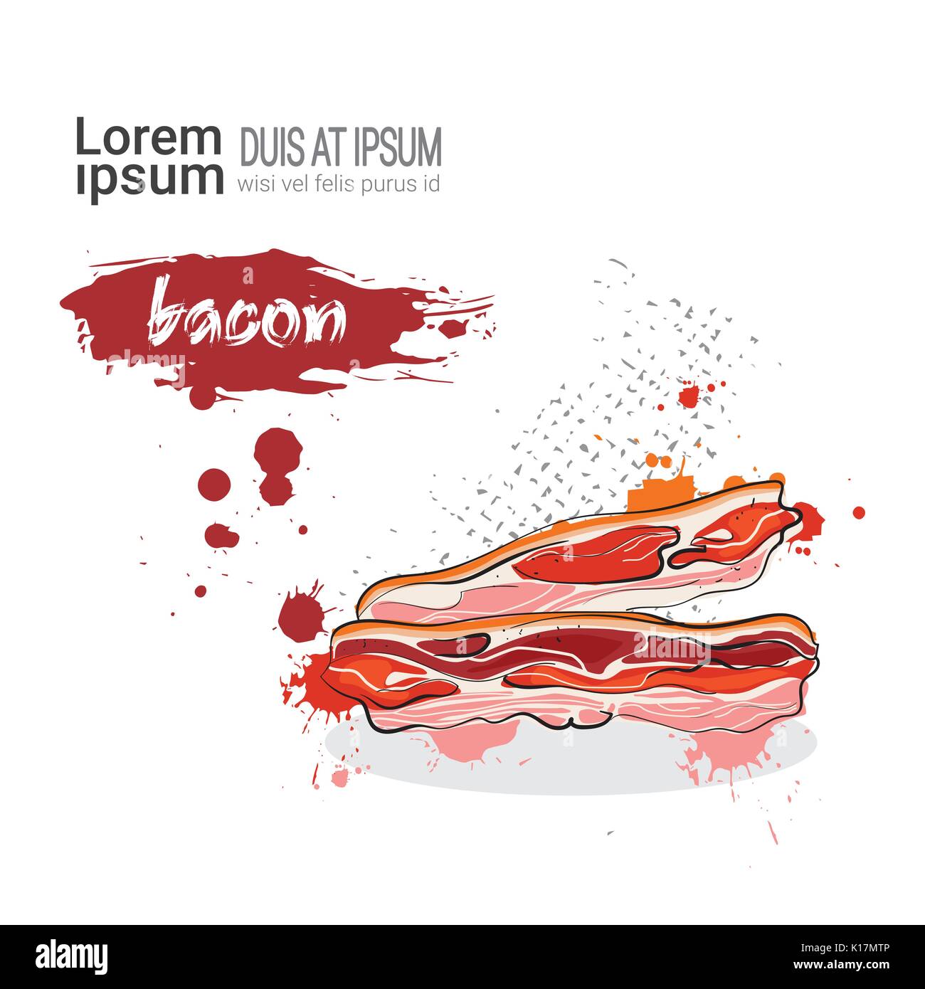 Bacon watercolor illustration Stock Vector Images - Alamy
