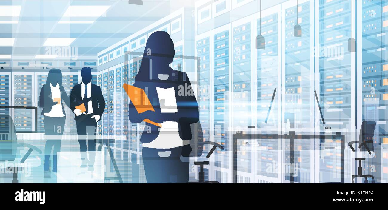 Female professional in datacenter Stock Vector Images - Alamy