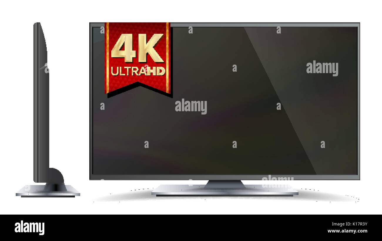 4k TV Vector Screen. Ultra HD Resolution Format. Modern LCD Digital ...