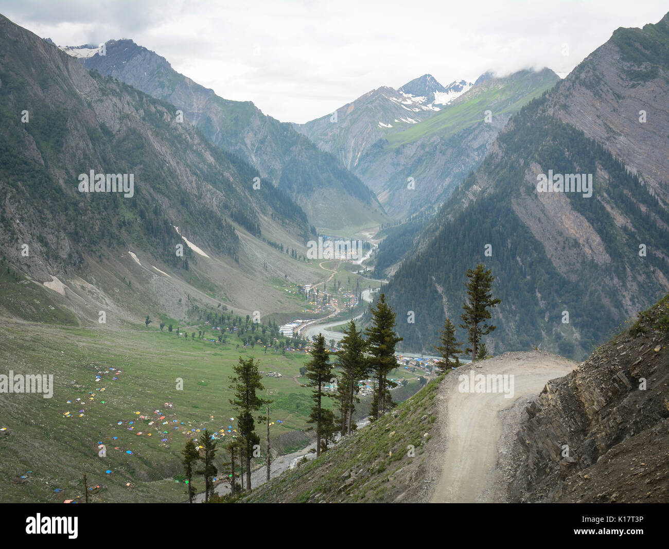 Mountain road with valley in Jammu and Kashmir, India. Jammu and ...