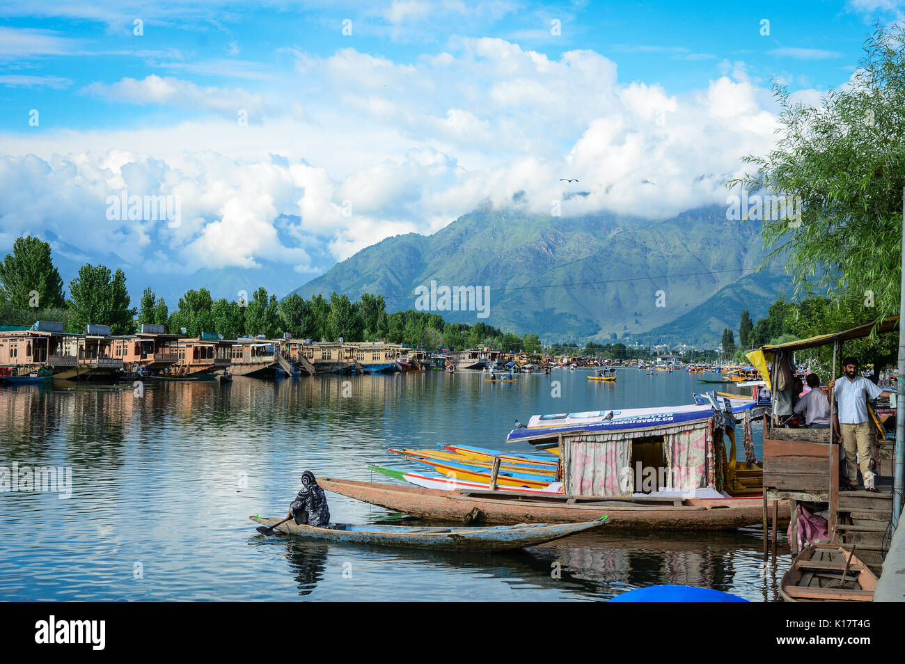 Srinagar, India - Jul 23, 2015. Landscape of Dal Lake in Srinagar ...