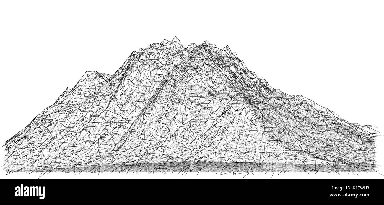 Wireframe polygonal landscape. Vector Illustration Stock Vector Image ...