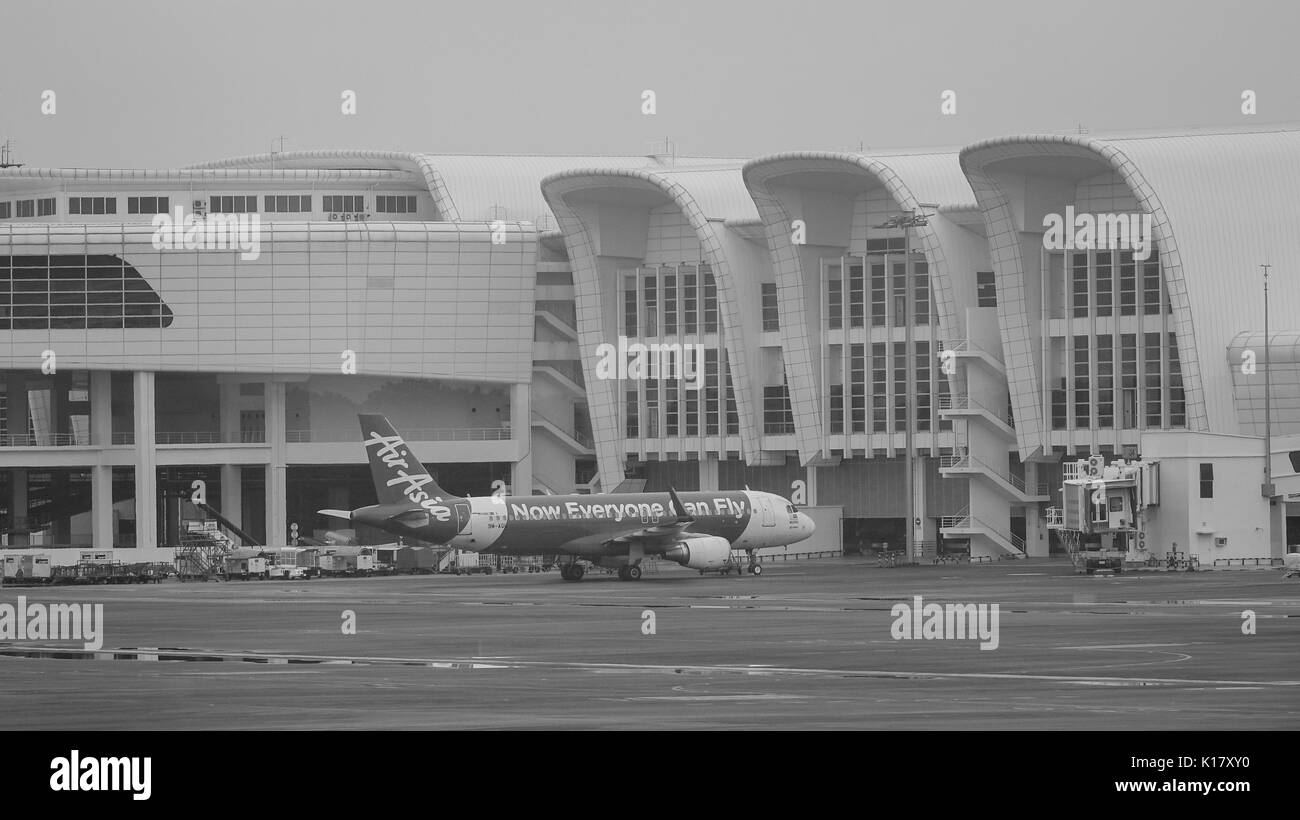 Kuala Lumpur, Malaysia - Dec 16, 2015. AirAsia planes at Kuala Lumpur ...
