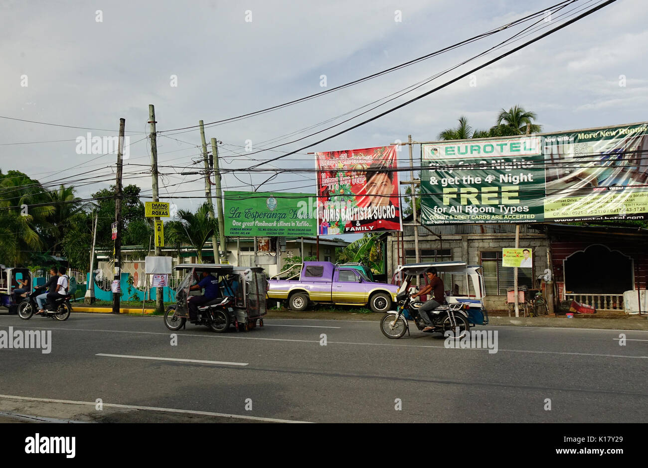 Kalibo, Philippines - Dec 16, 2015. Street in Boracay island ...