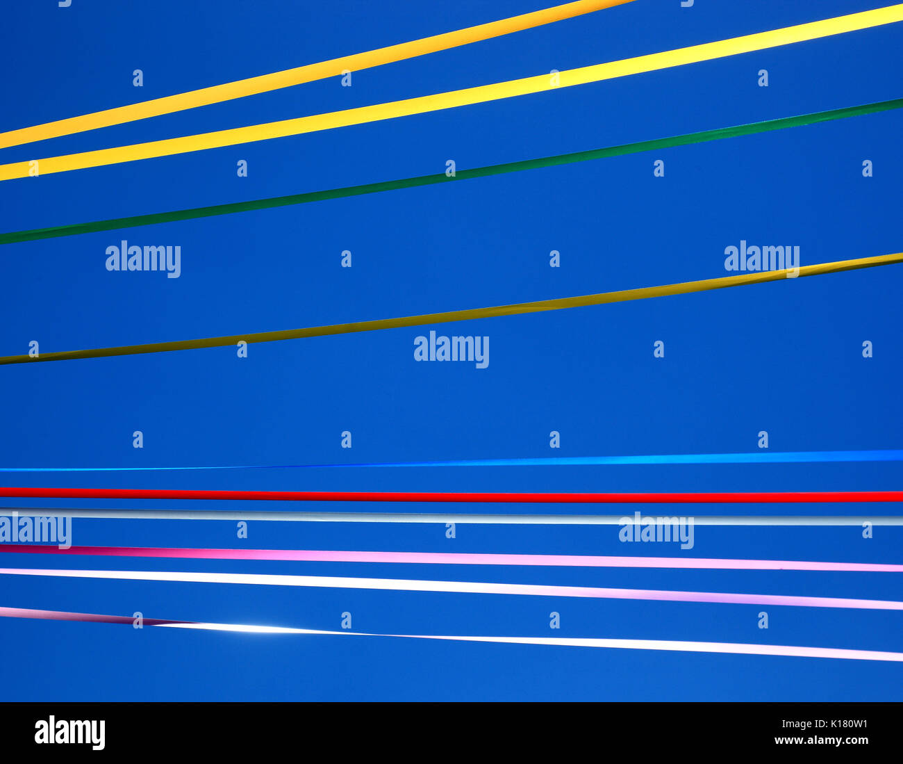 Colorful flutter ribbons and blue sky Stock Photo - Alamy