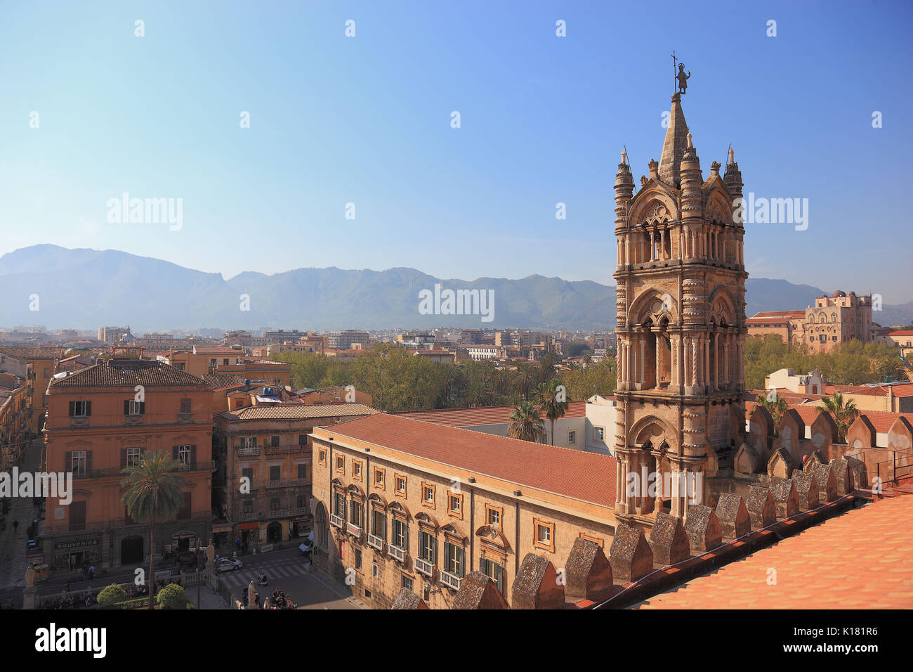 Sicily, city of Palermo, view from the roof of the Cathedral of ...