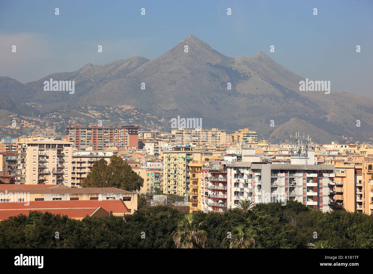 Sicily, city of Palermo, view from the roof of the cathedral to the ...
