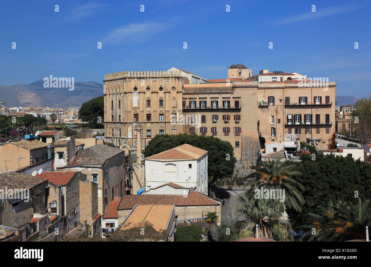 Sicily, city of Palermo, view from the Campanile di San Giuseppe ...